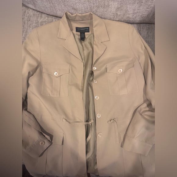 Liz Claiborne | Jackets & Coats | Liz Claiborne Light Tan Buttonup ...